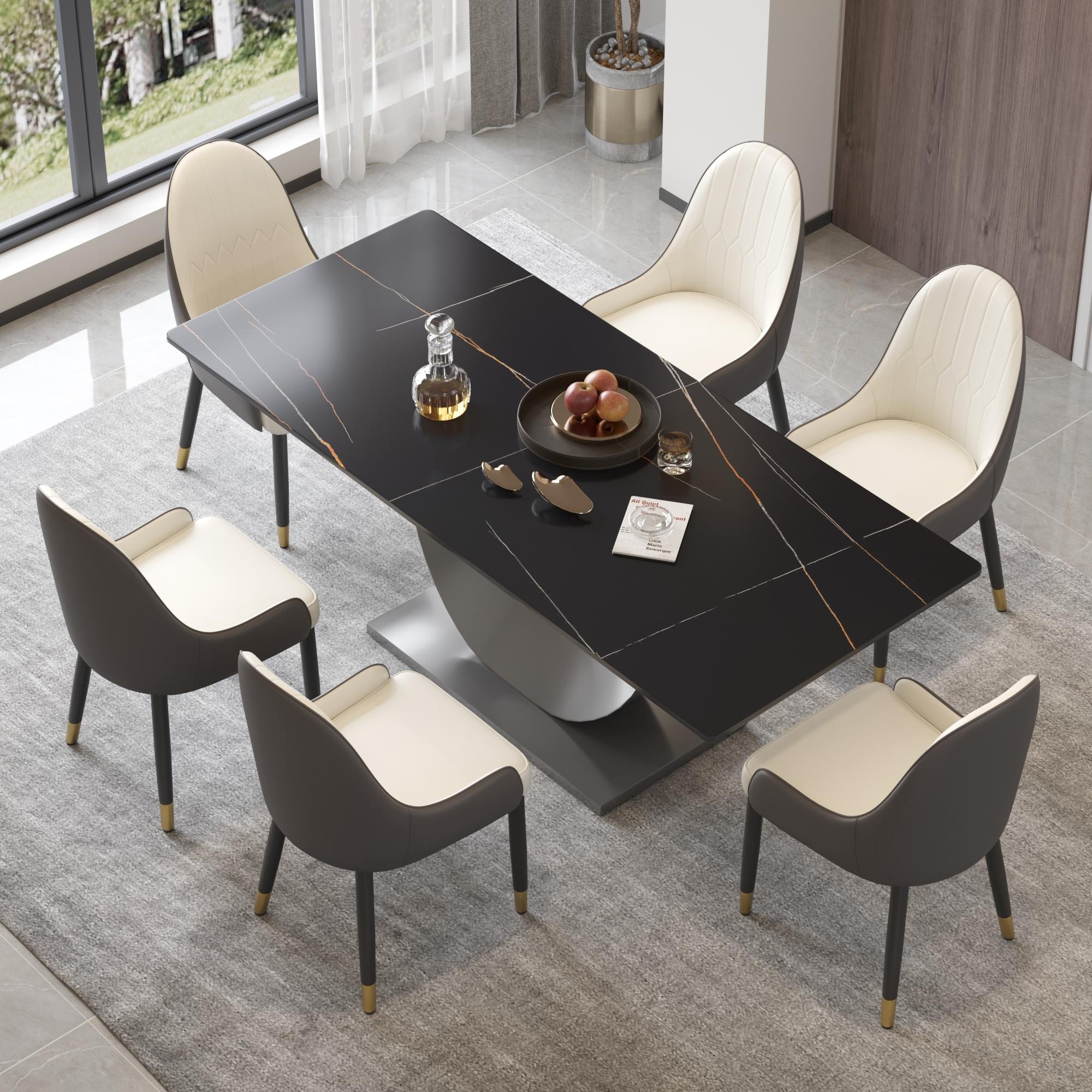 Jexis 60" Round Dining Table with Glass/Sintered Stone Top by LeisureMod - On Sale - Bed Bath ...